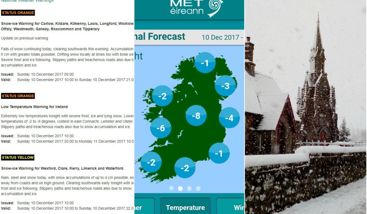 Weather Alert: Met Éireann issues snow and ice warning for Longford as ...