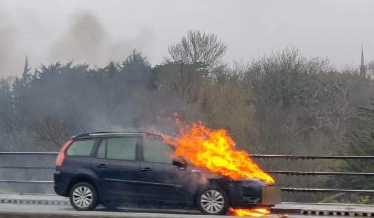 M50 motorway now cleared after car went on fire - Longford Live