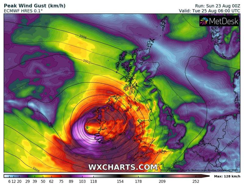 ALERT: Storm tracking over Ireland Monday night and Tuesday, says ...