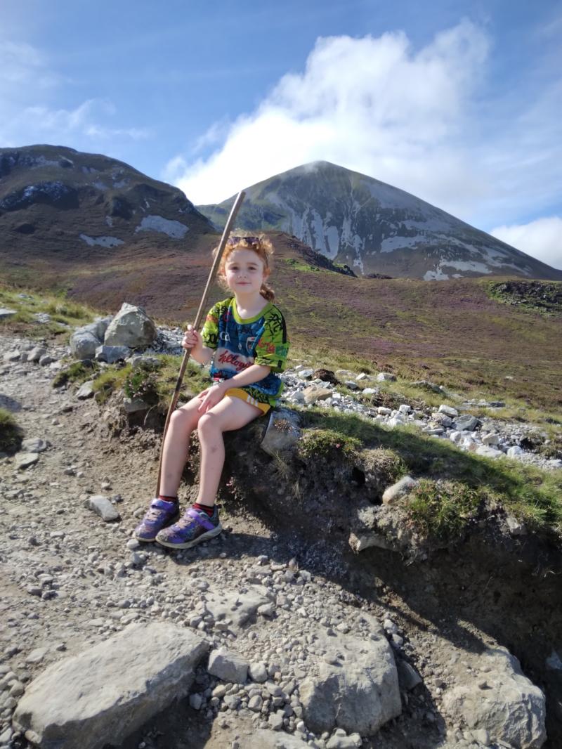 Local girl Andrea (6) climbs to the top of Croagh Patrick - Longford Live