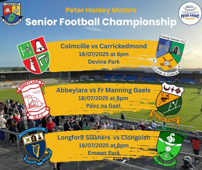 Who will win the Connolly Cup? Longford GAA SFC Round 1 games on Friday ...